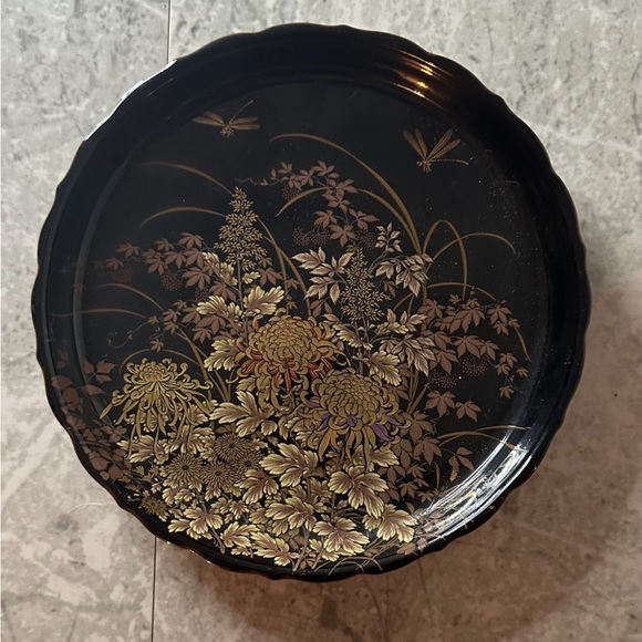 Accents | Vintage Toyo Tenmokukiku Japanese Ceramic Gold Plated Plate ...